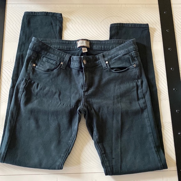 PAIGE | Jeans | Paige Dark Green Peg Leg Low Rise Jeans Size 28 | Poshmark